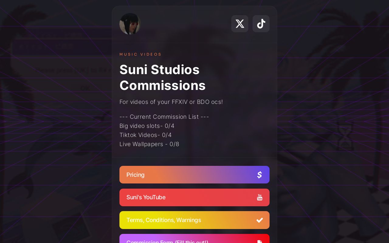 Suni Studios Commissions